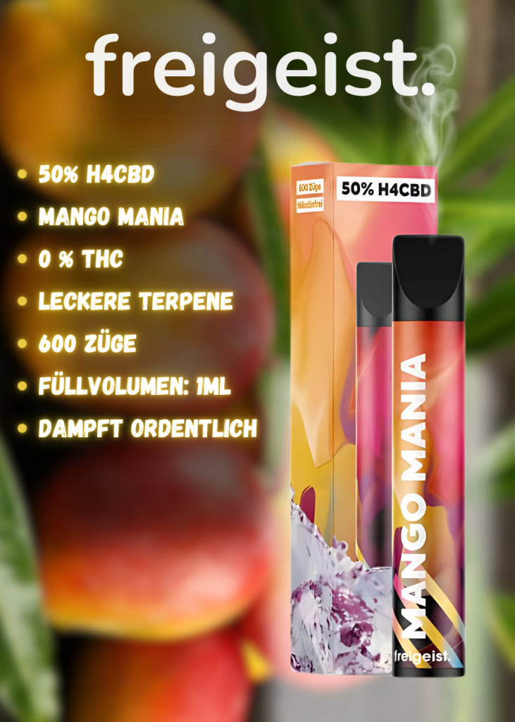 H4CBD Vape Mango Mania: 2ml freigeist. kaufen - HHC Shop Cannafree